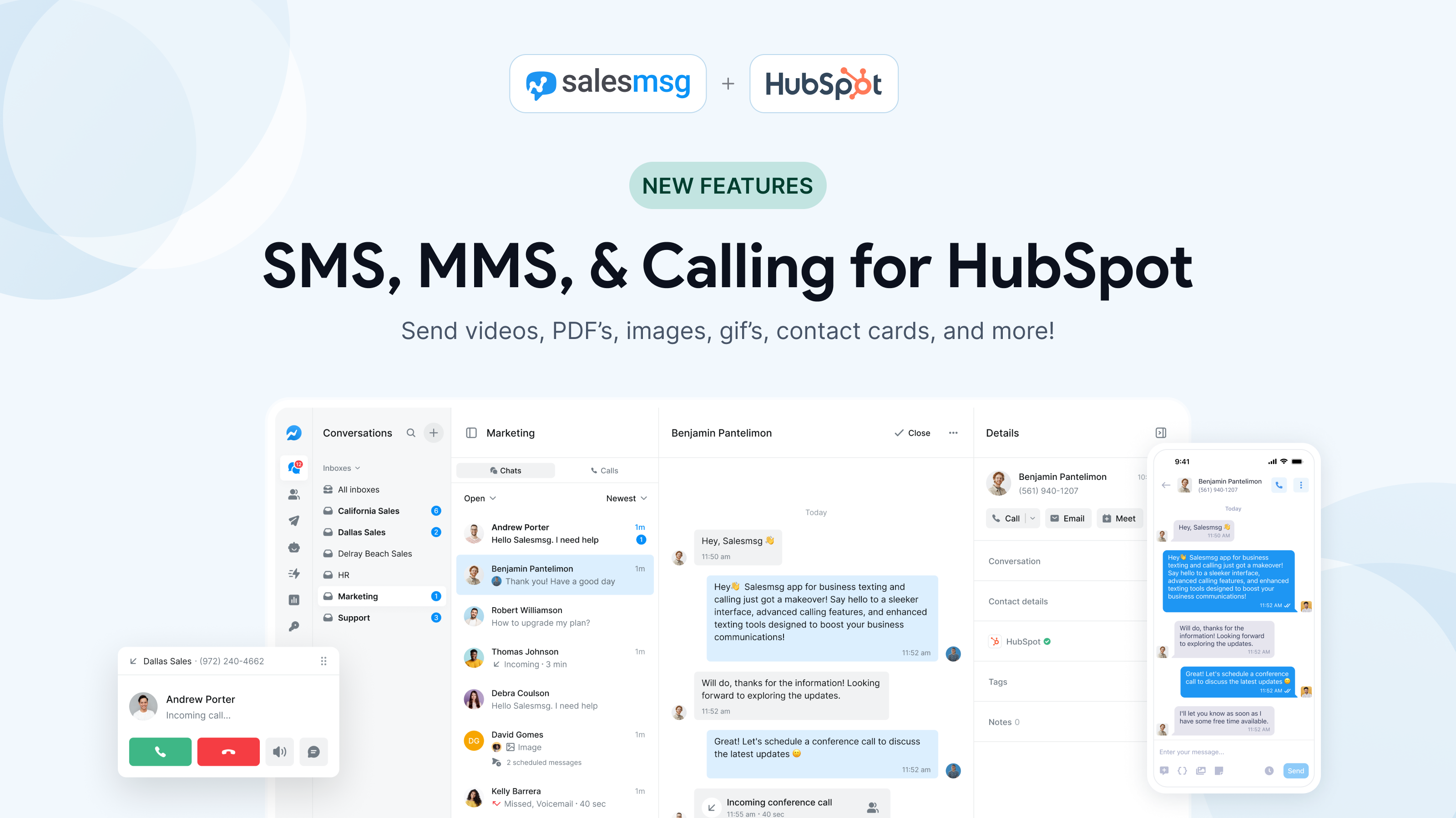 Salesmsg SMS Texting & Calling - Calling and SMS App for HubSpot | SalesMessage, Inc